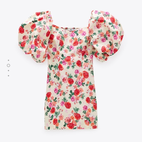 Zara | Dresses | Zara Floral Balloon Sleeve Dress | Poshmark